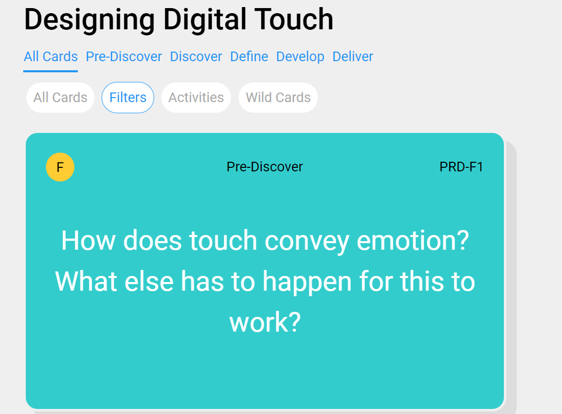 Designing Digital Touch – IN-TOUCH: DIGITAL TOUCH COMMUNICATION